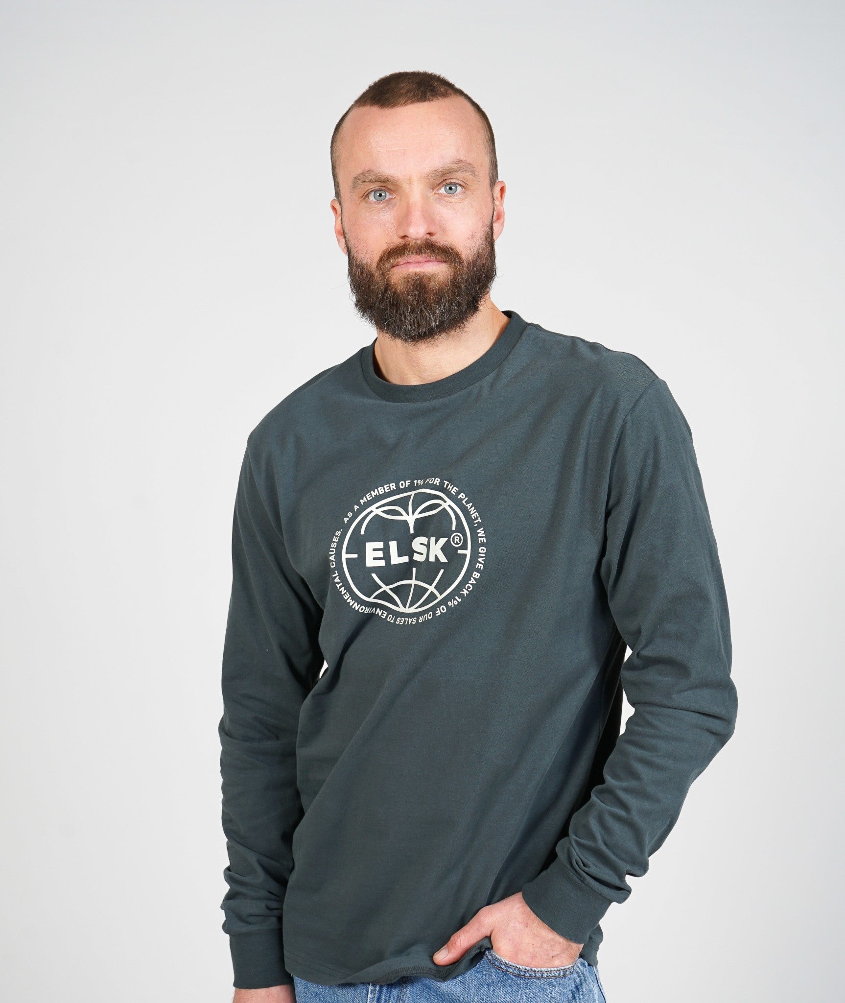 ELSK STATEMENT GLOBE MEN'S BRUSHED LS T-SHIRT | designet med mening ...